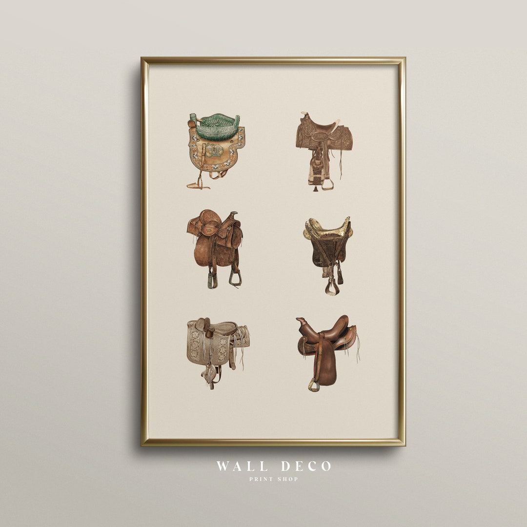 Vintage Saddles Wall Art, Equestrian Wall Decor, Horse Lover Gift ...