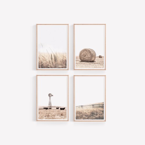 Wheat Print Farm Art Modern Farmhouse Poster Nordic Decor | Etsy
