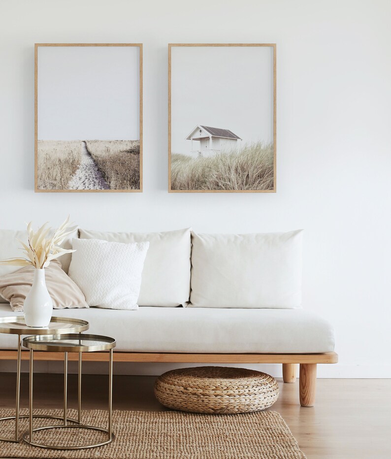 Set of 2 Farmhouse Wall Art Wood House Poster Beach Printable - Etsy