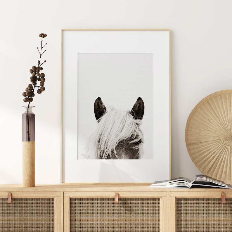 Boho Horse Print Black and White Horse Wall Art DIGITAL - Etsy