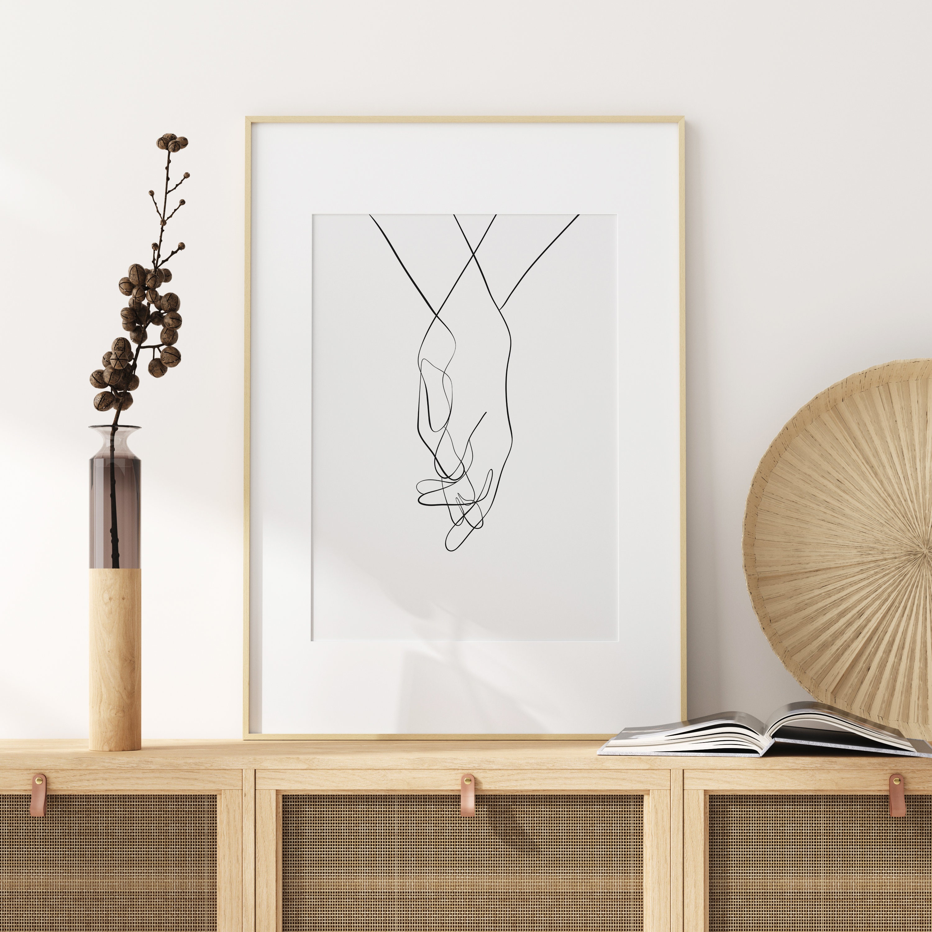 Hands Line Drawing Print Holding Hands Wall Art Couple | Etsy Canada