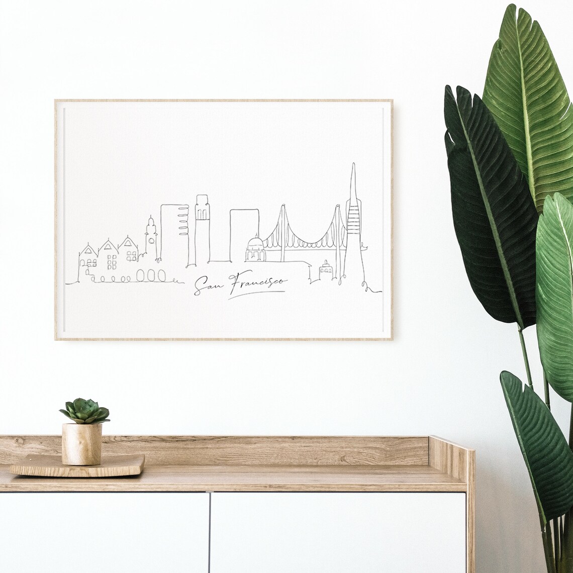 San Francisco Skyline Print One Line Drawing Art Minimalist - Etsy