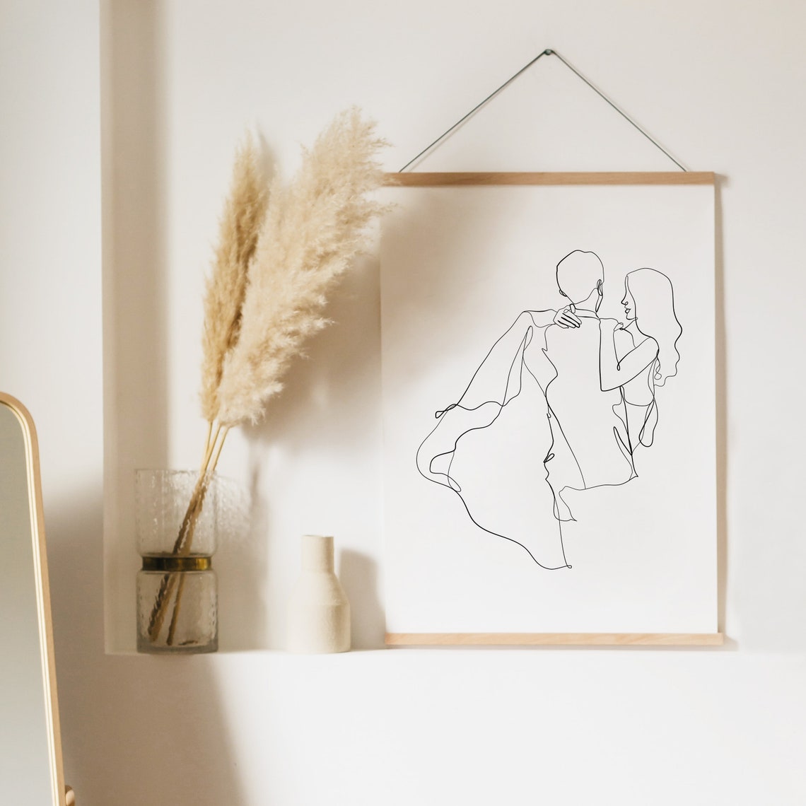 Couple Line Drawing Print One Line Print Abstract Couple | Etsy