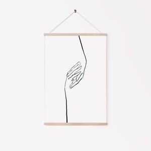 Hands Line Drawing Print Holding Hands Wall Art Abstract | Etsy