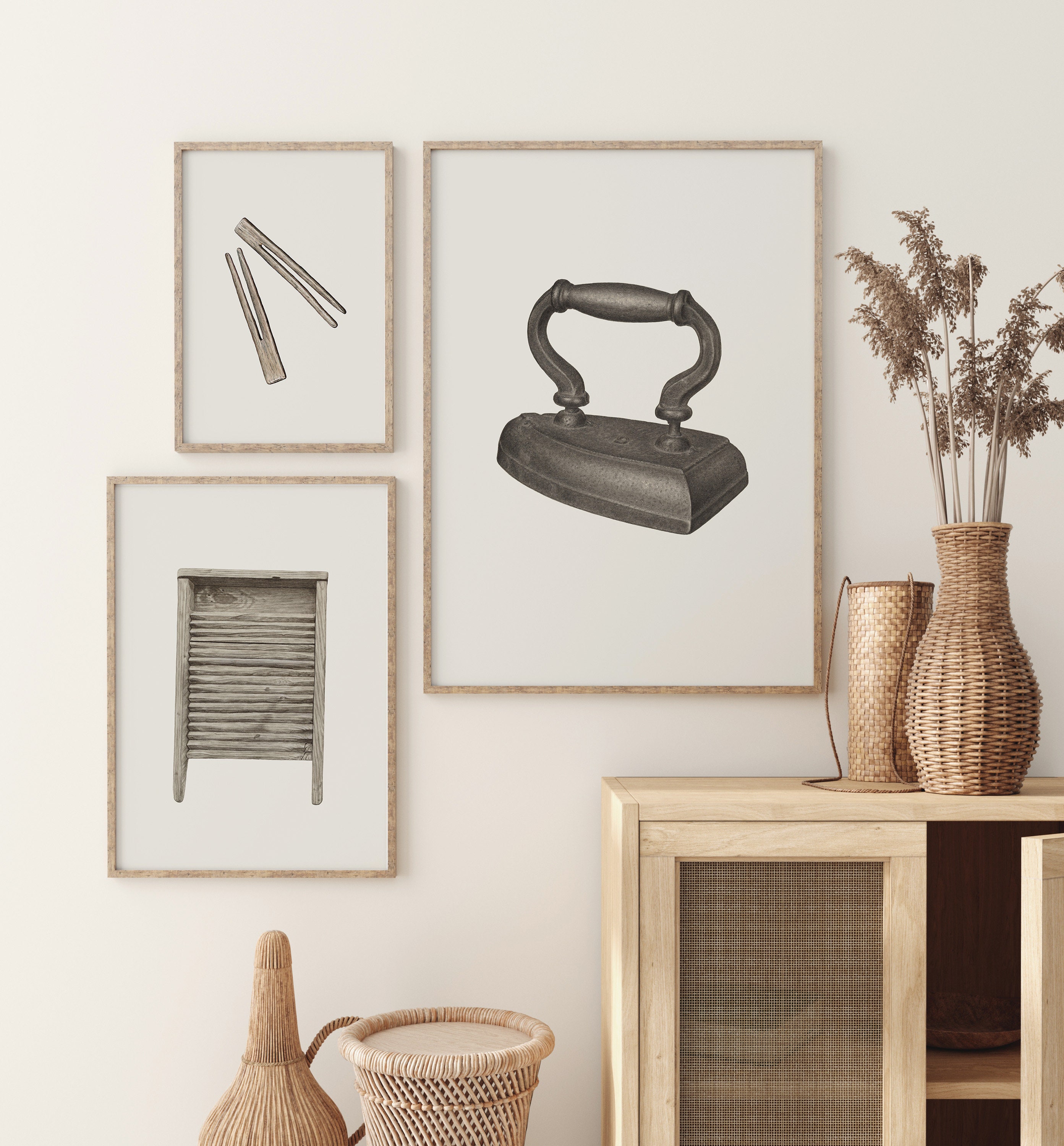 Laundry Room Wall Art Set Set of 3 Vintage Laundress Prints - Etsy