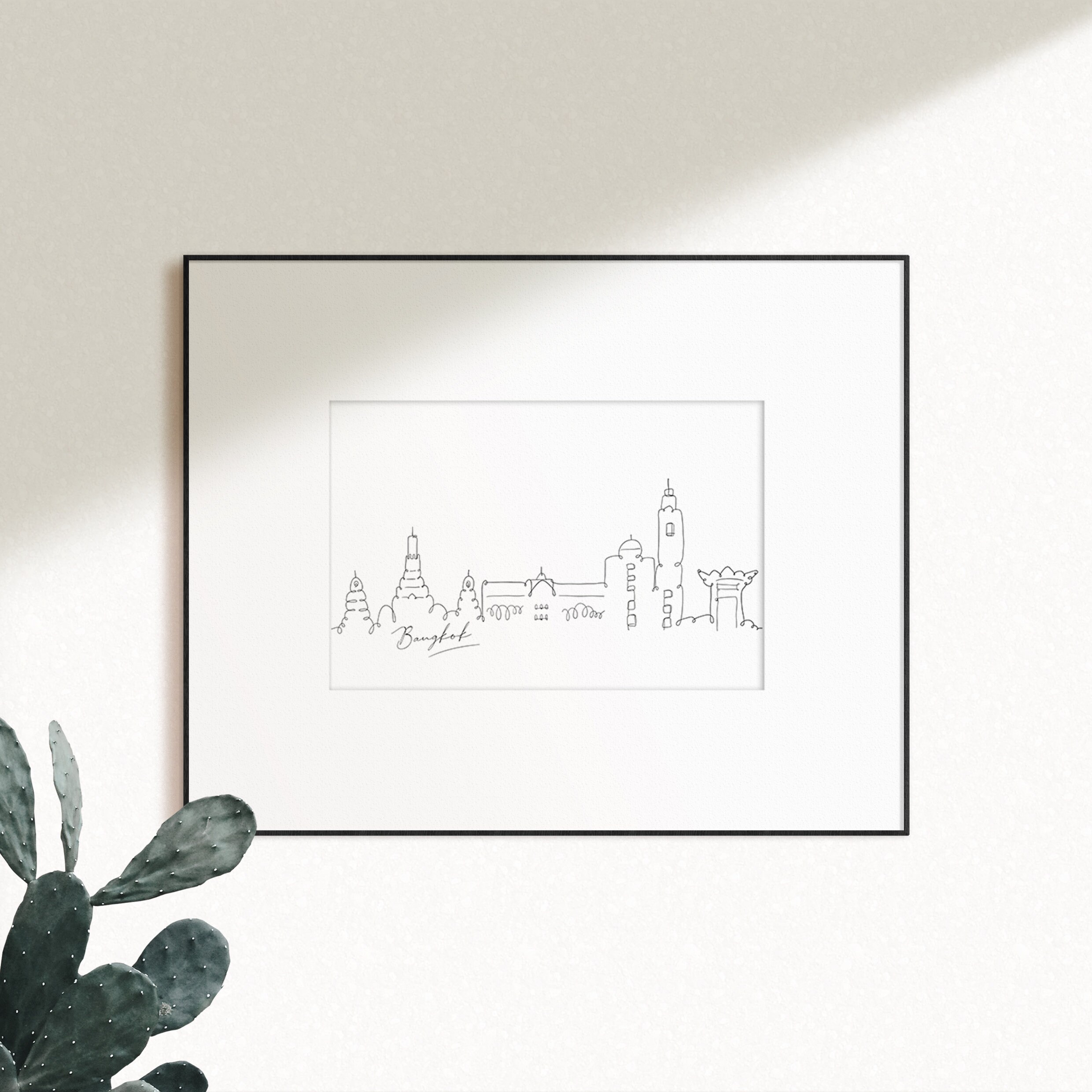 Bangkok Skyline Print One Line Drawing Art DIGITAL DOWNLOAD | Etsy