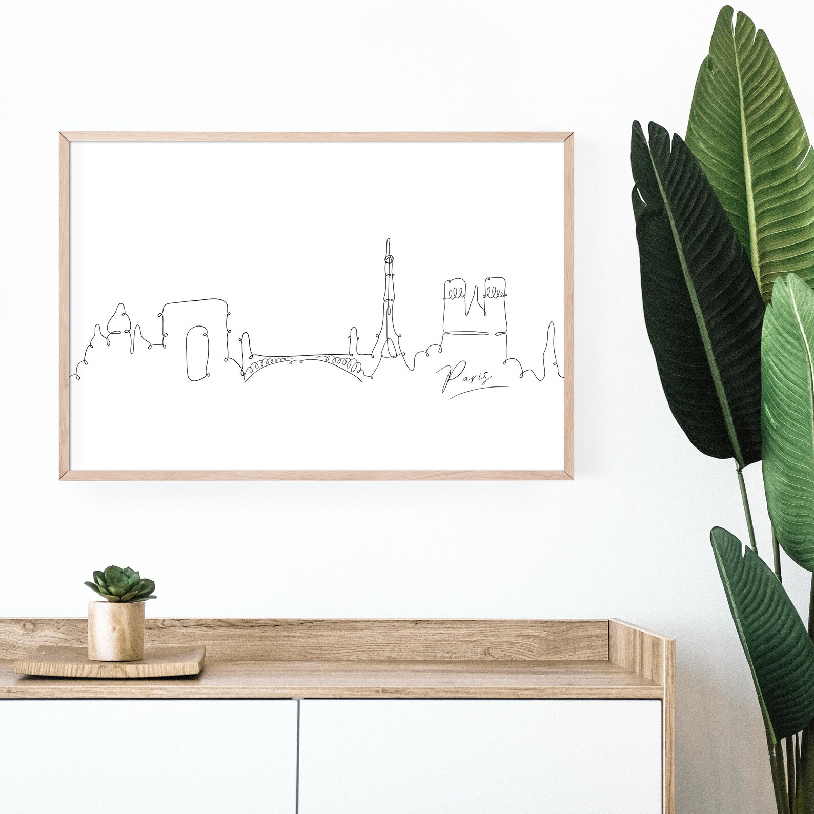 Paris Skyline Print One Line Drawing Art Paris Poster | Etsy