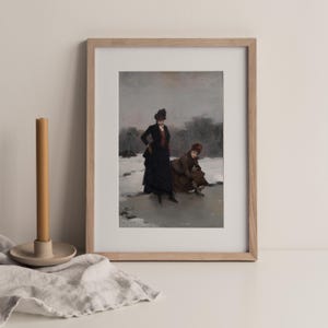 Vintage Ice Skating Art Print: Antique Winter Scene (digital Printable ...