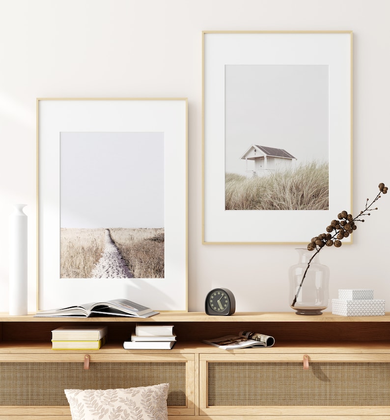 Set of 2 Farmhouse Wall Art Wood House Poster Beach Printable - Etsy