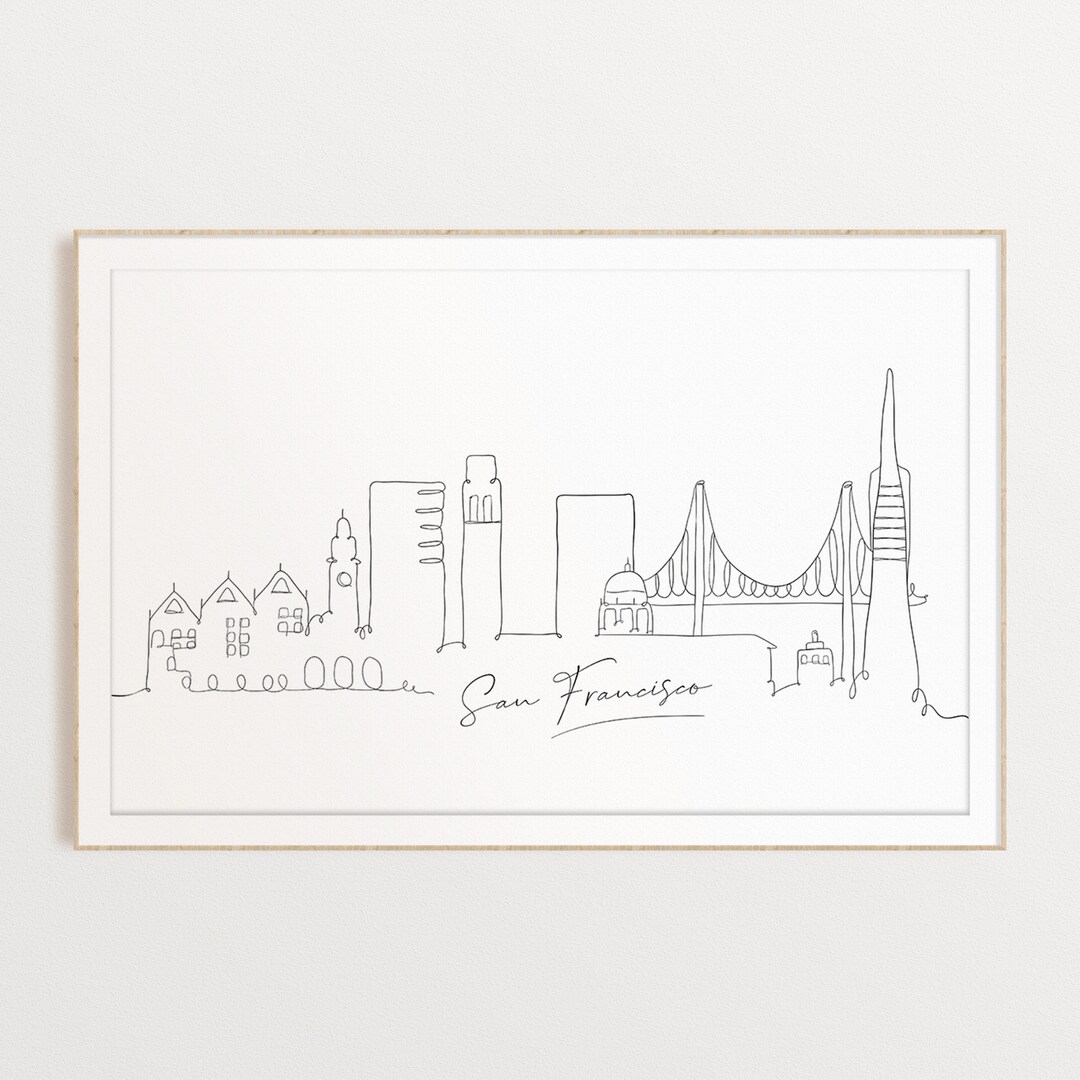 San Francisco Skyline Print One Line Drawing Art Minimalist - Etsy