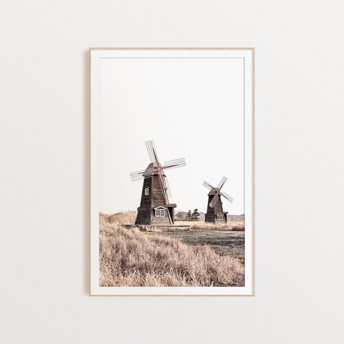 Windmill Art Farmhouse Decor Farm House Print Rustic Printable - Etsy