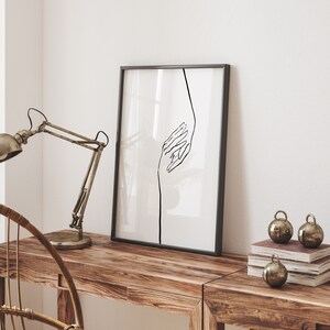 Hands Line Drawing Print Holding Hands Wall Art Abstract - Etsy