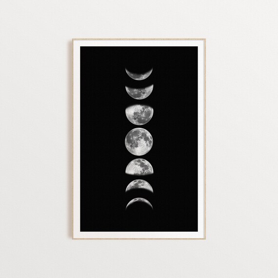 Mondphasen Druck Mondzyklus Wandkunst Mondfotografie | Etsy