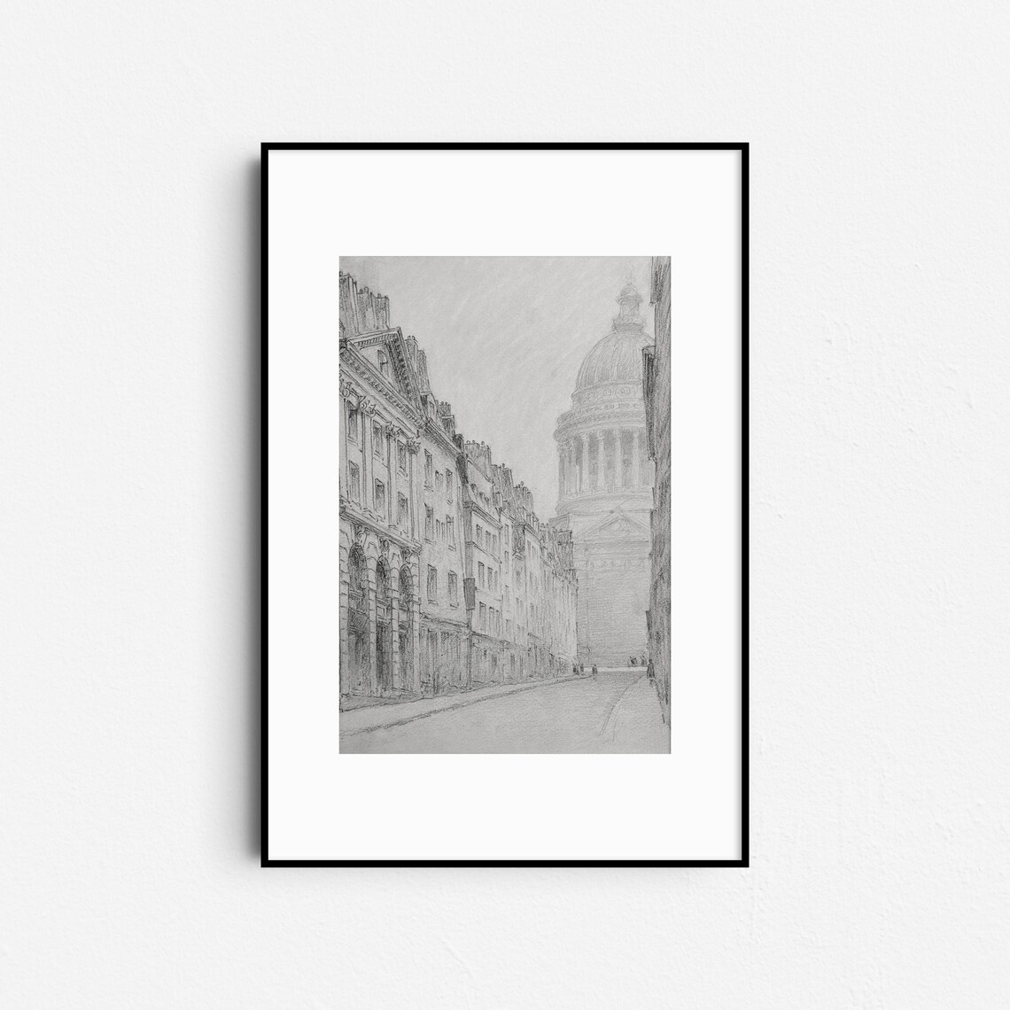 Paris Street Hand Drawing Art: Vintage Architectural Sketch ...