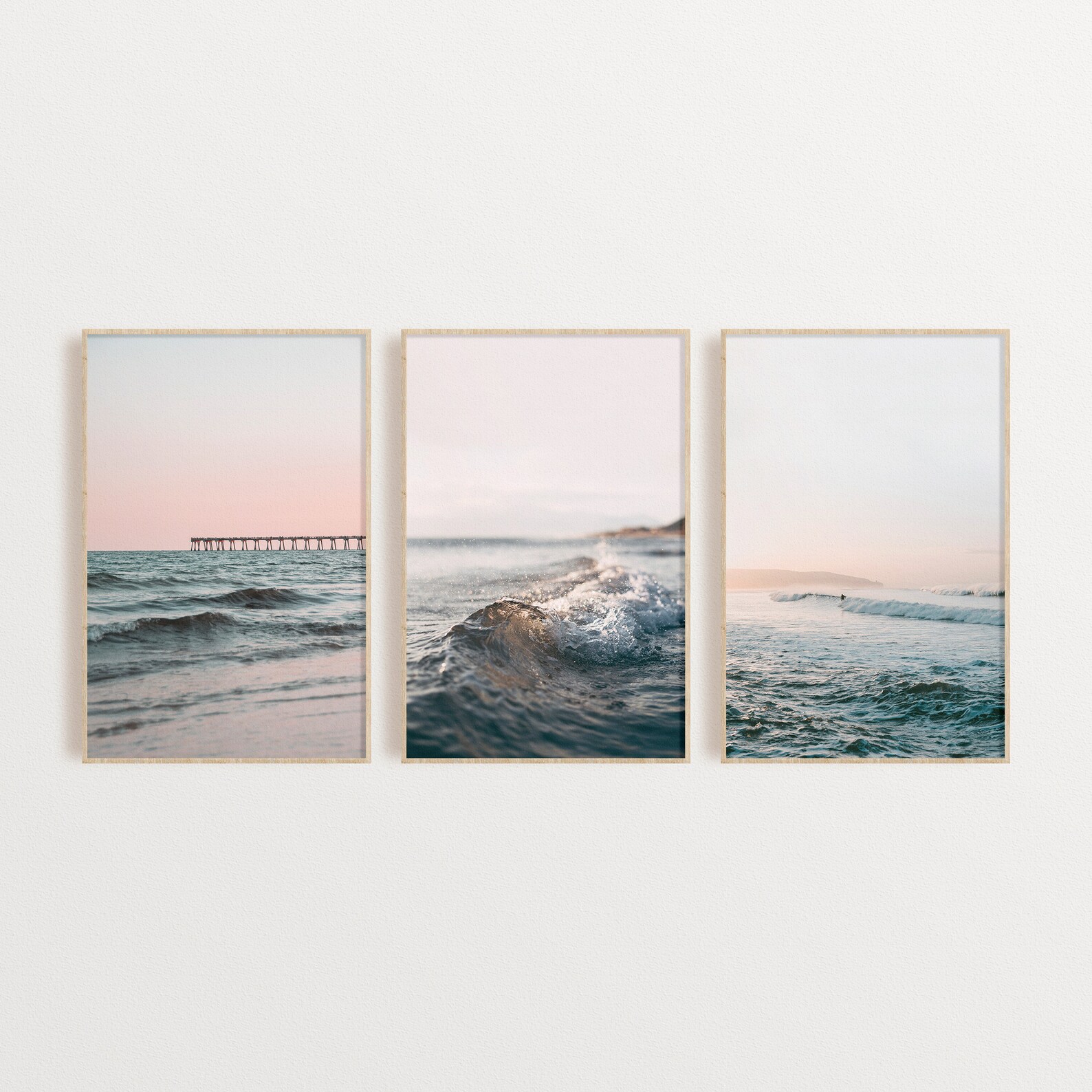 Ocean Waves Prints Set Set of 3 Wall Art Gallery Wall Set | Etsy