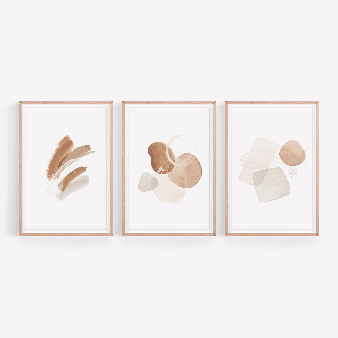 Abstract Shapes Prints Set Set of 3 Abstract Wall Art - Etsy