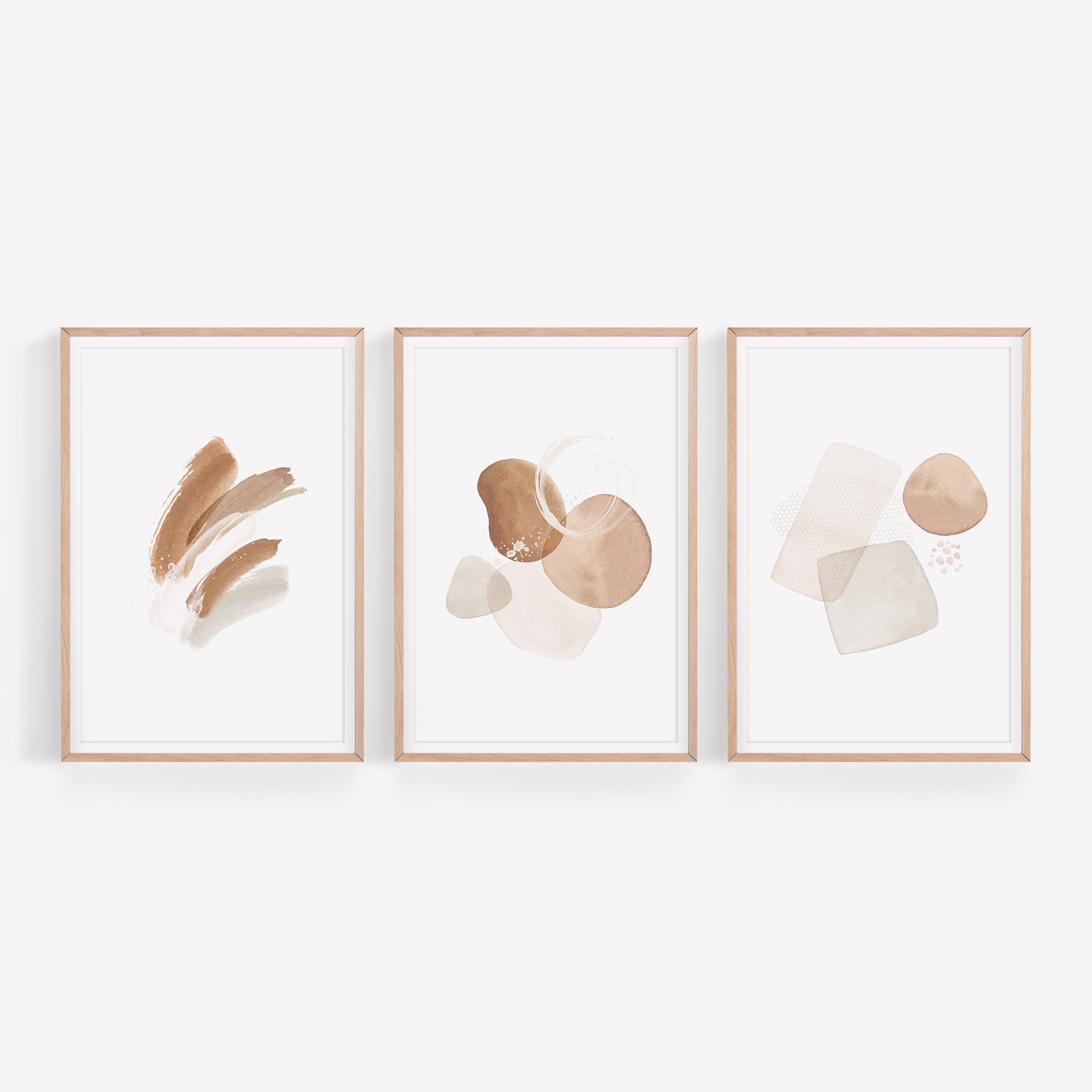 Abstract Shapes Prints Set Set of 3 Abstract Wall Art - Etsy