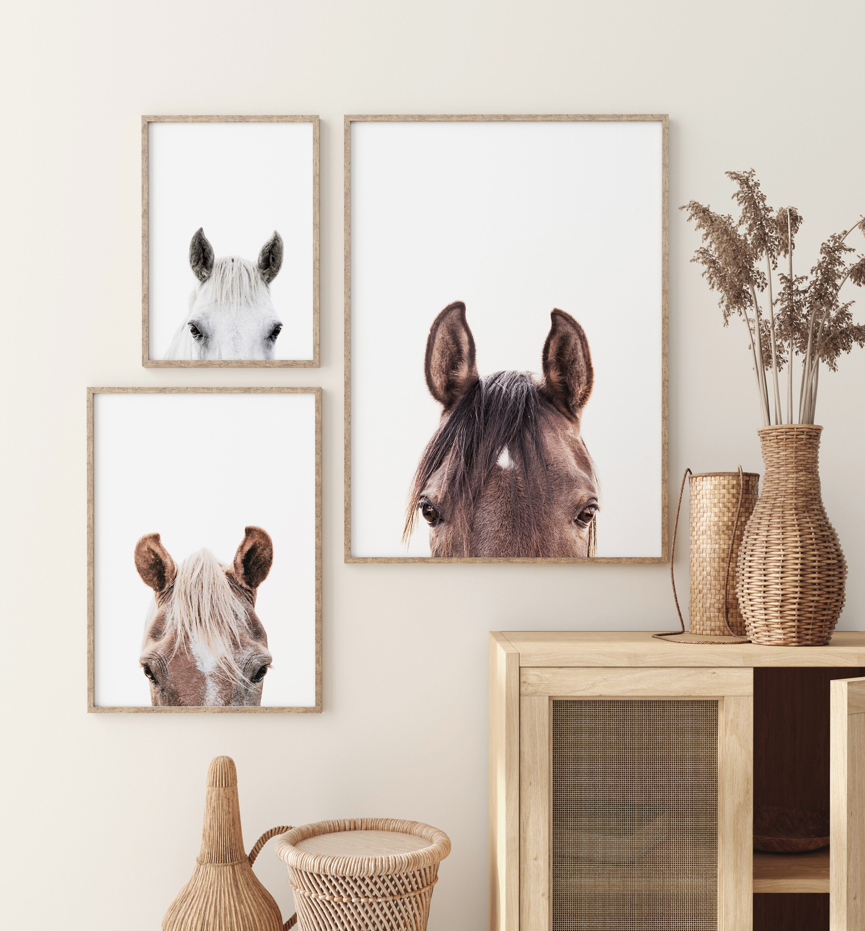 Set of 3 Horses Prints Horses Portraits Wall Art Set DIGITAL - Etsy
