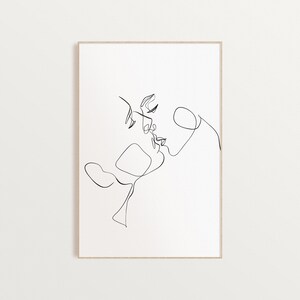Line Couple Print Fine Line Wall Art One Line Couple - Etsy