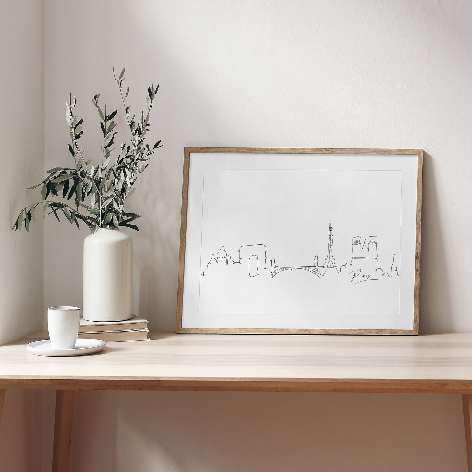 Paris Skyline Print One Line Drawing Art Paris Poster - Etsy