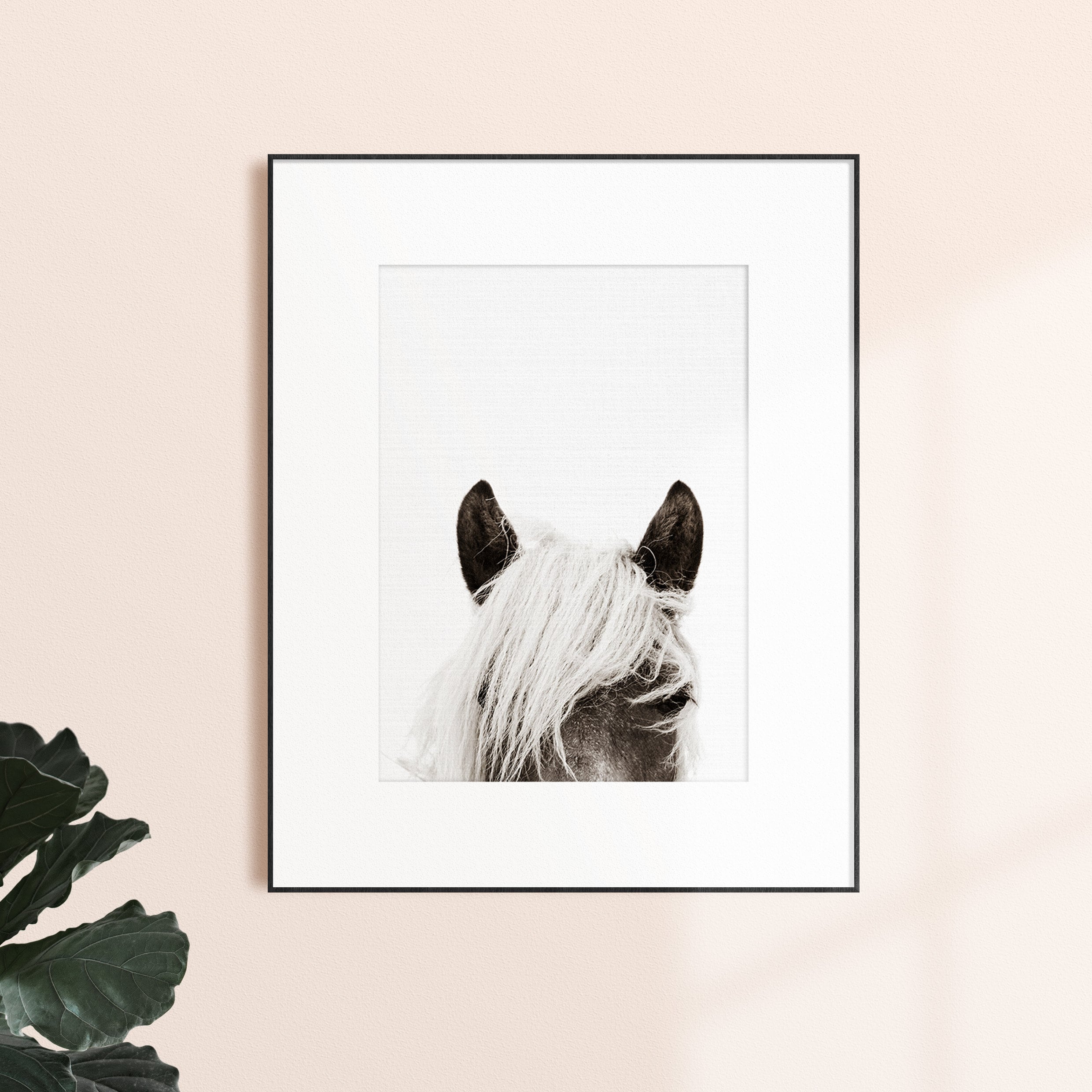 Boho Horse Print Black and White Horse Wall Art DIGITAL | Etsy