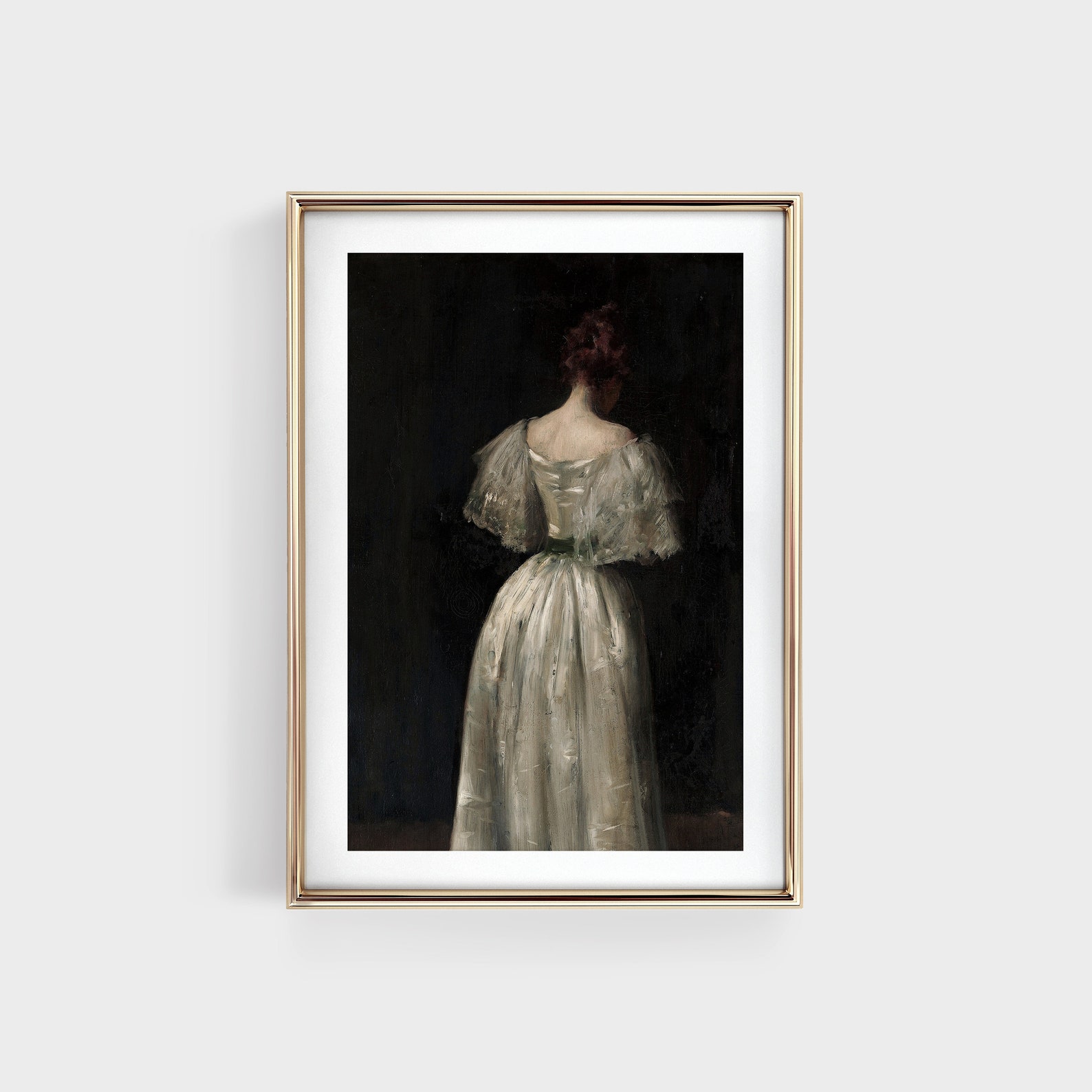 Vintage Woman Oil Painting Woman Back Vintage Print Antique - Etsy