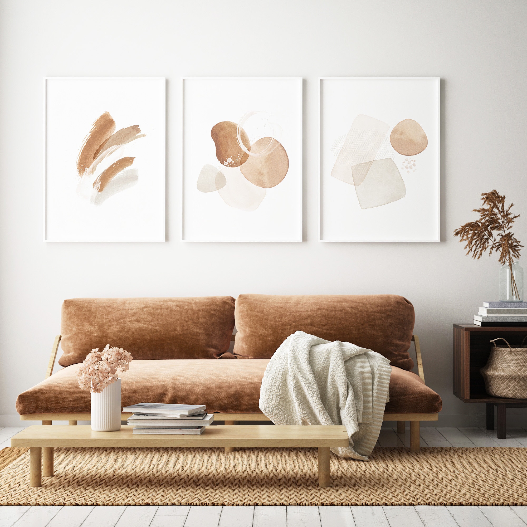 Abstract Shapes Prints Set Set of 3 Abstract Wall Art - Etsy