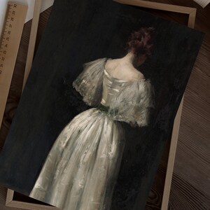 Vintage Woman Oil Painting, Woman Back Vintage Print, Antique Wall ...