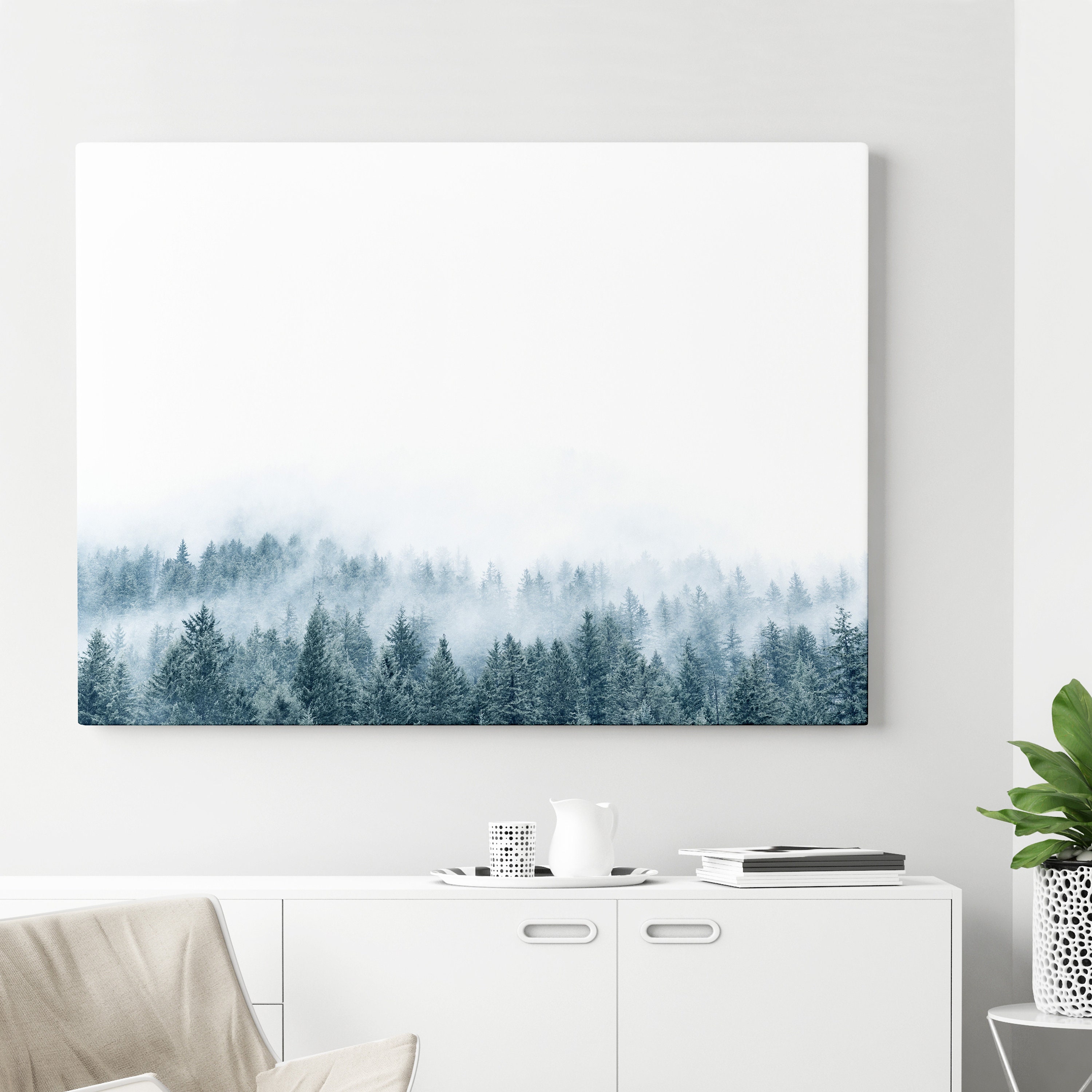 Foggy Forest Print Nature Photography Scandinavian Wall Art. | Etsy