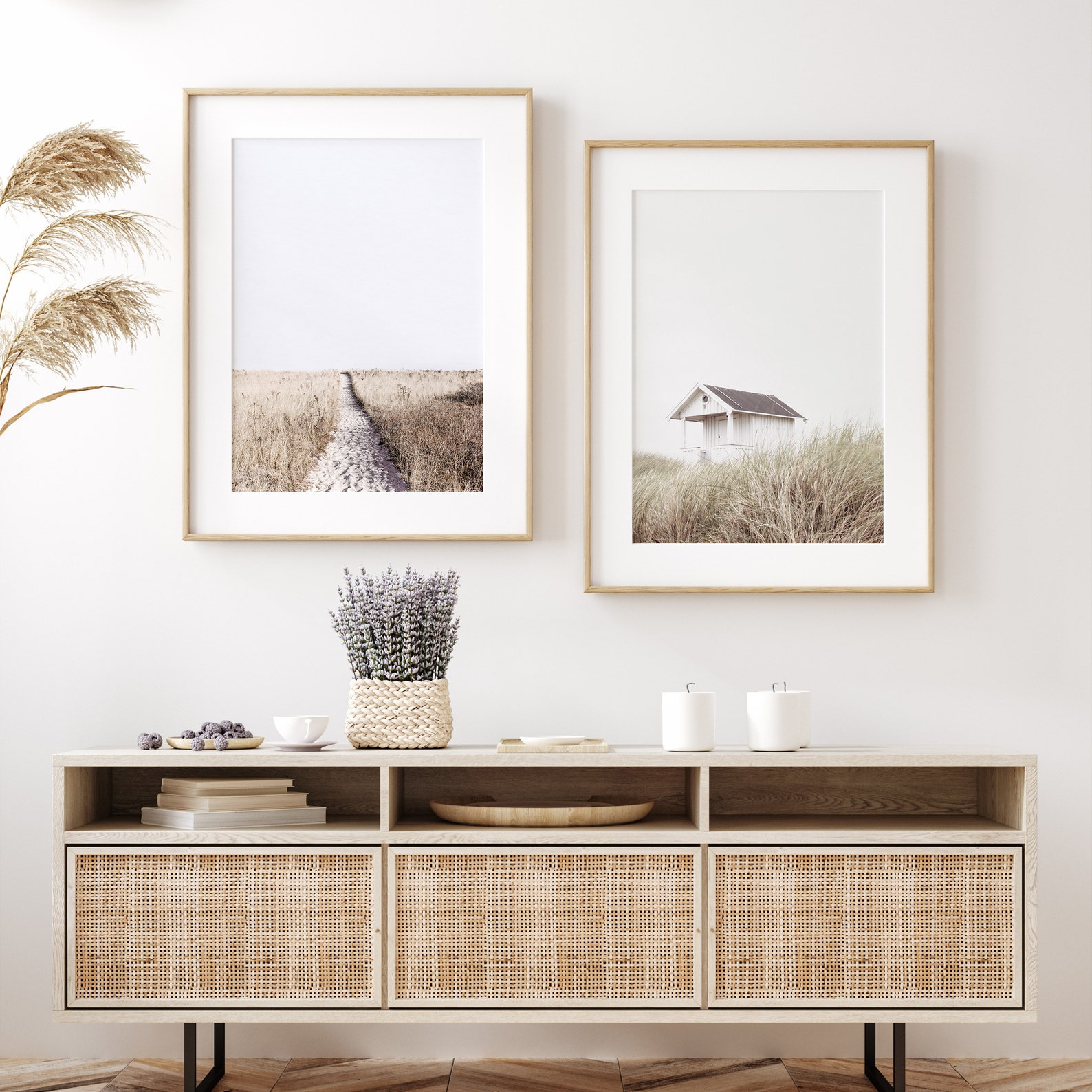 Set of 2 Farmhouse Wall Art Wood House Poster Beach Printable - Etsy