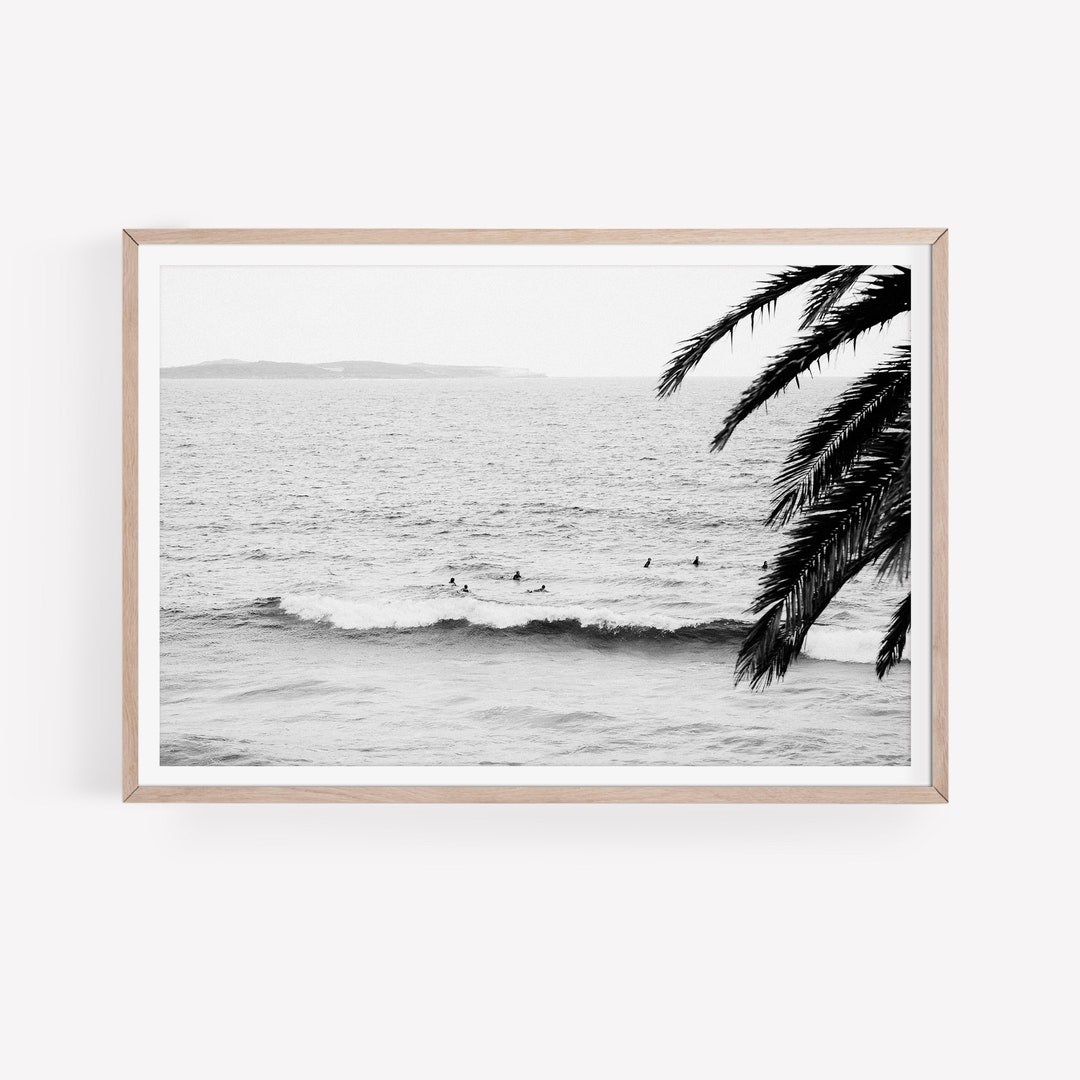 Black and White Ocean Waves Print, DIGITAL DOWNLOAD, Ocean Wall Art ...