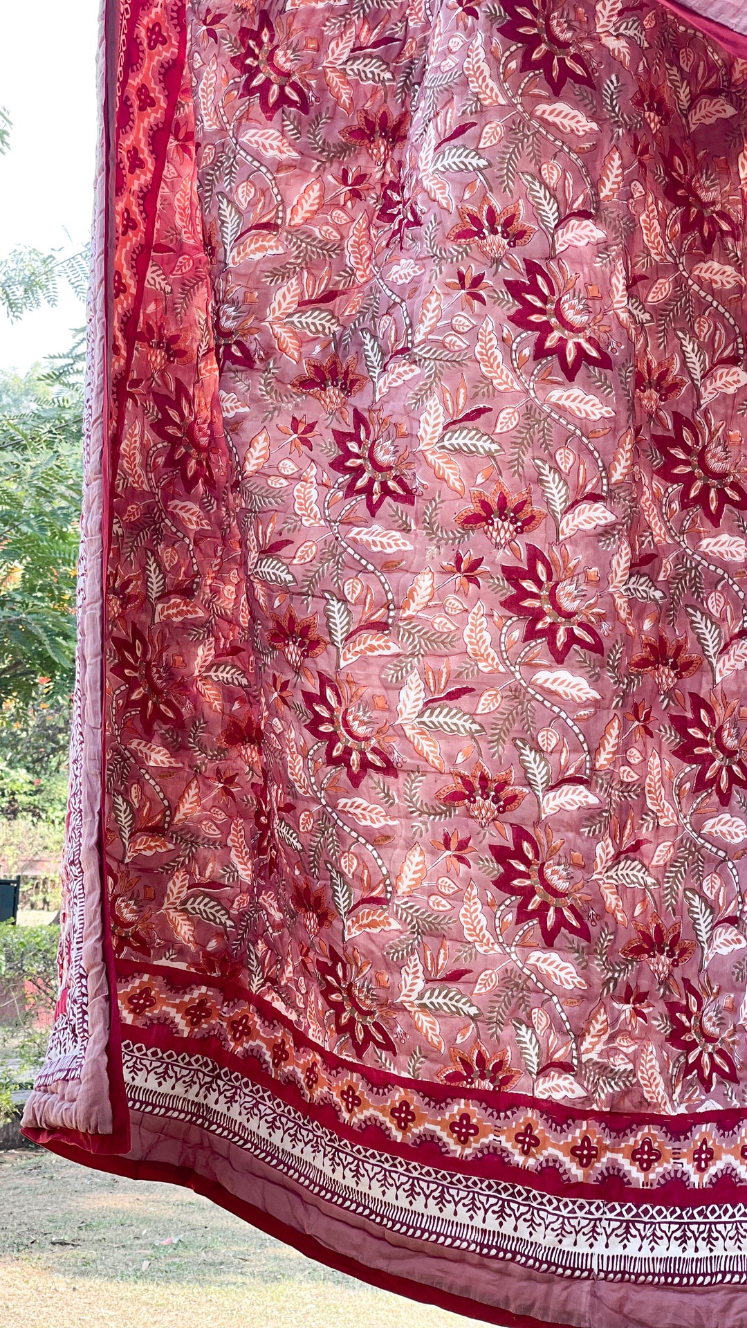 Indian Vintage Hand Block Printed Quilt Handmade in India - Etsy