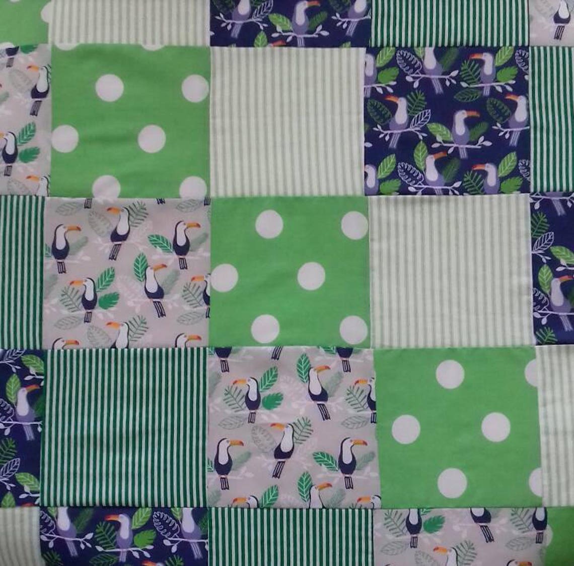 Toucan Handmade Patchwork Blanket - Etsy