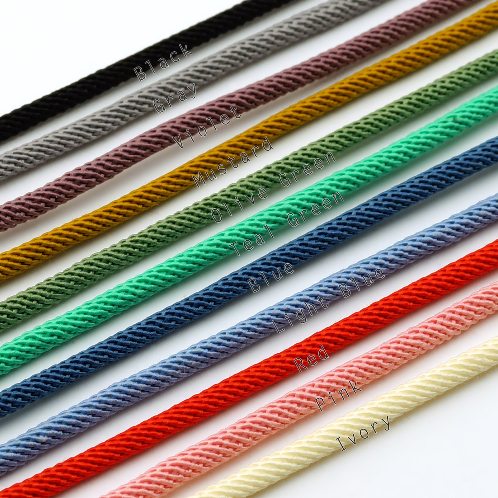 Custom Length Cord Necklace With Sterling Silver Clasp, Silk Cord ...