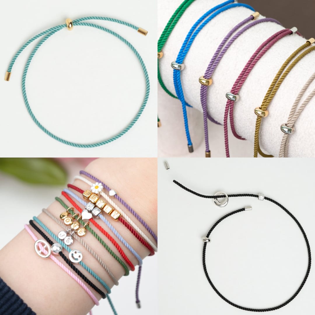 String of beads slider bracelet store