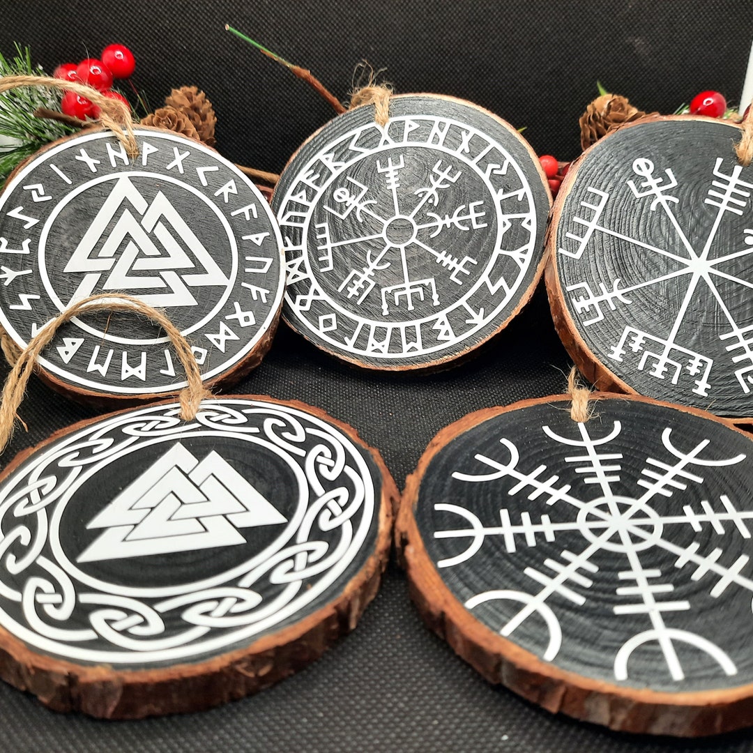 Viking Yule Decorations Norse Wood Slice Gift Christmas - Etsy