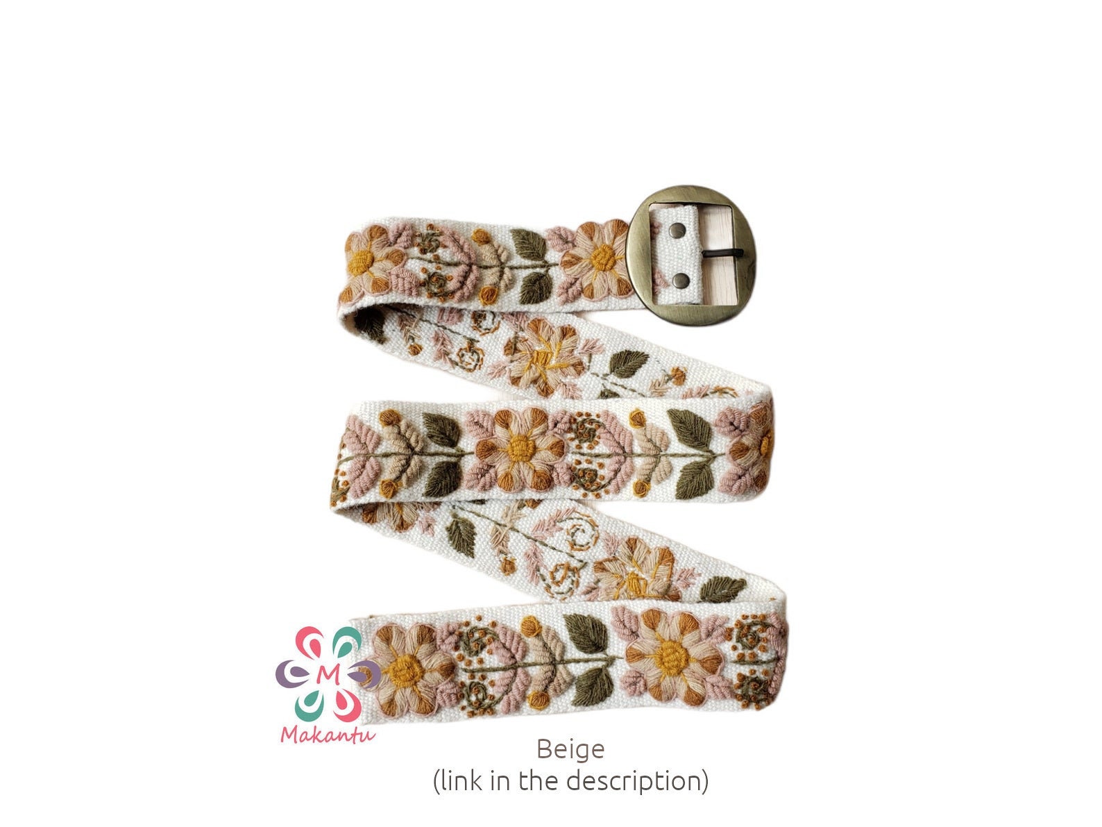 Peruvian Embroidered Belt, Handmade Embroidery, Black Strap, Greenish ...