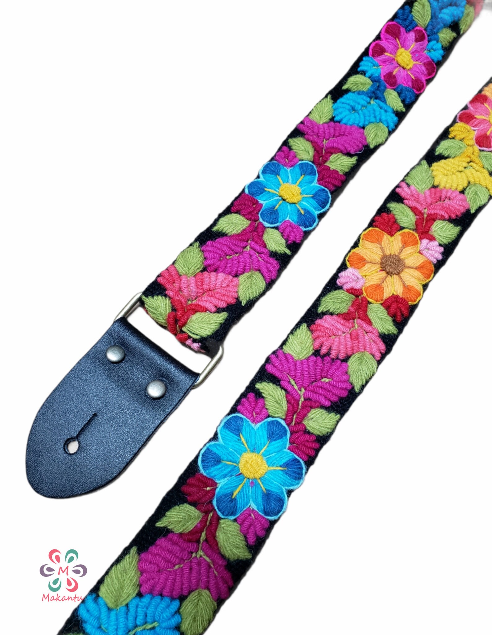 Adjustable Embroidered Guitar Strap Handmade Guitar Strap - Etsy