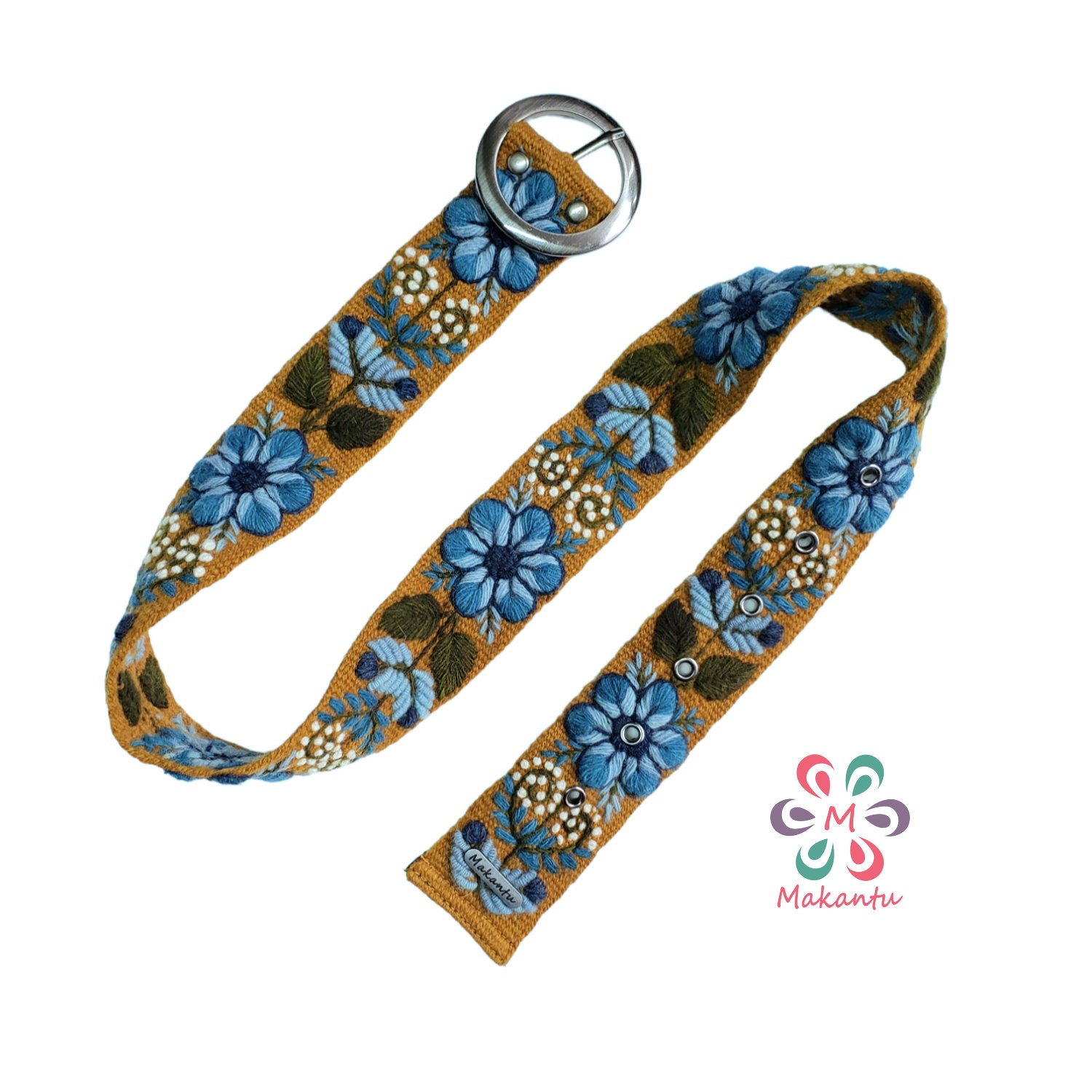 Peruvian Embroidered Belt Handmade Embroidery Beige Belt - Etsy