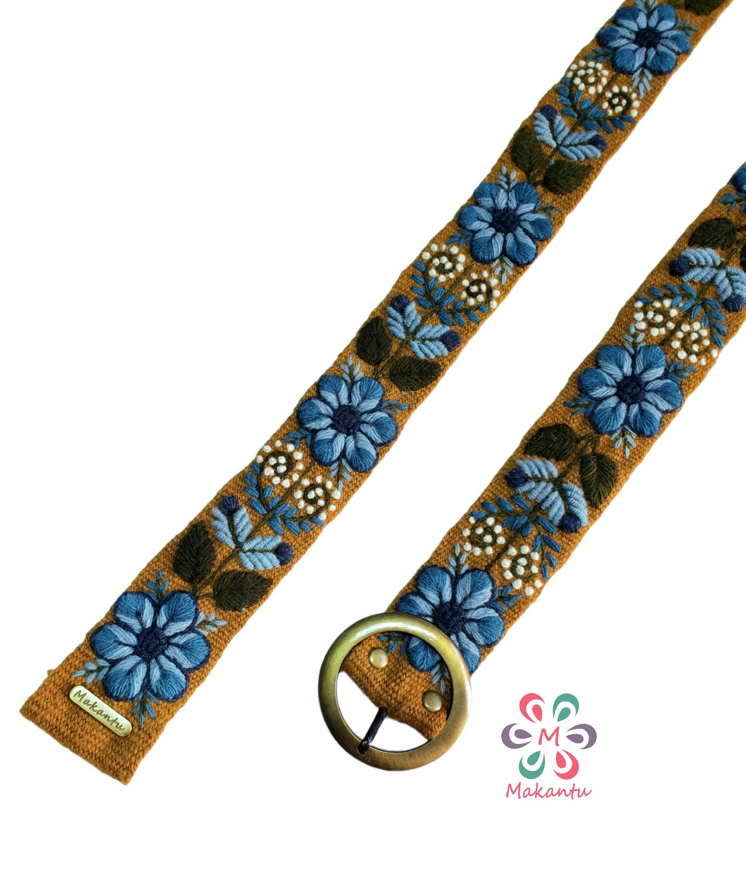 Peruvian Embroidered Belt Handmade Embroidery Beige Belt - Etsy