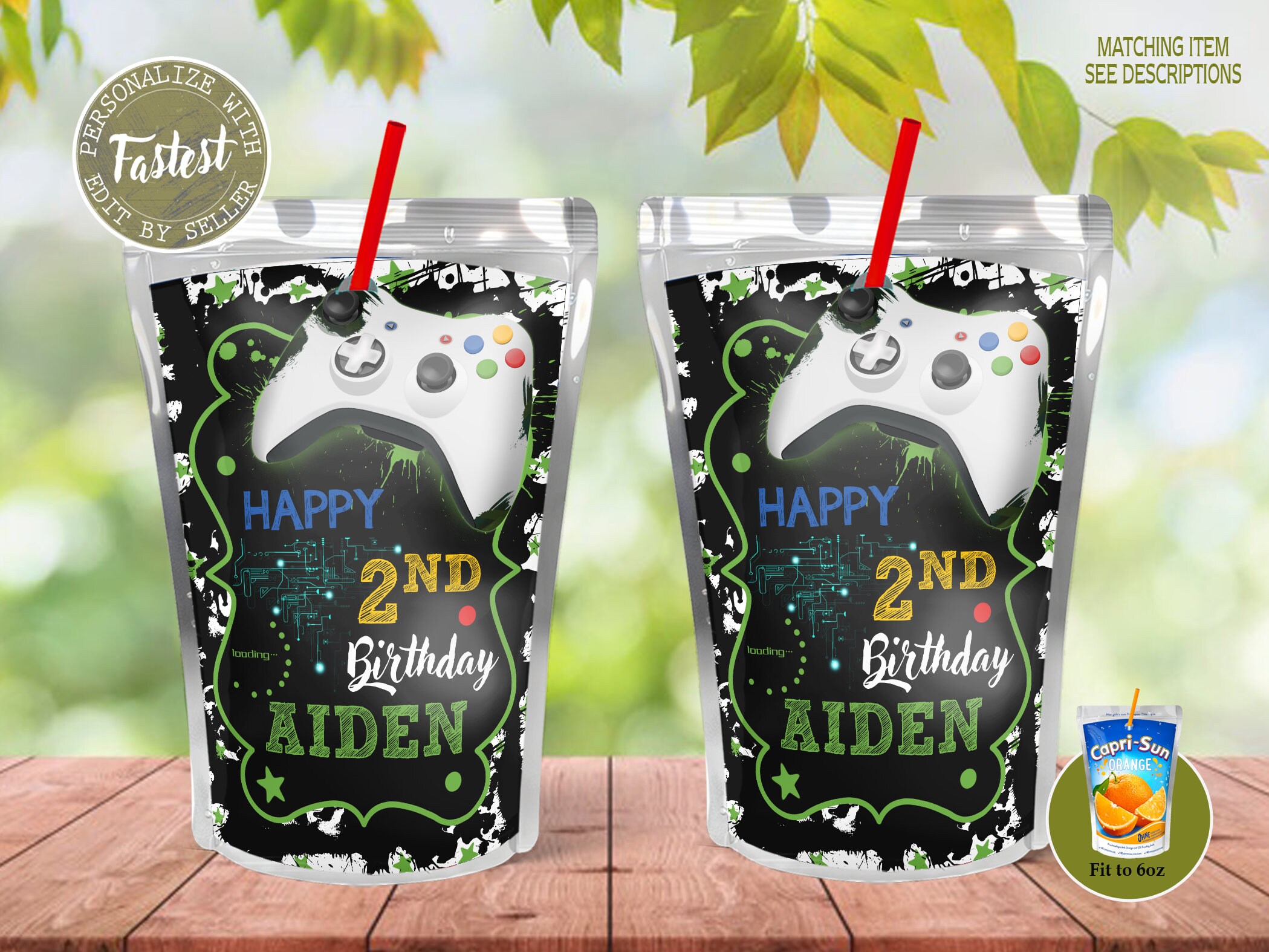 Game birthday party favors Gaming birthday capri sun labels Birthday ...