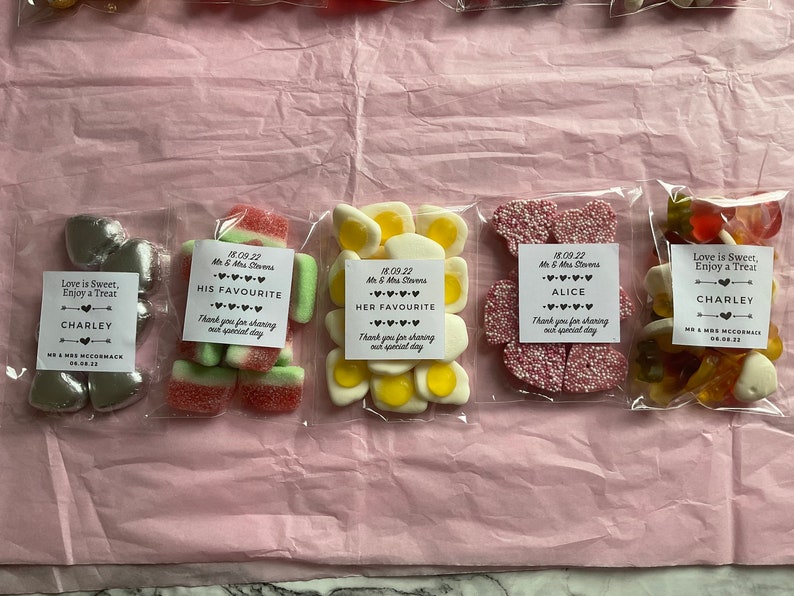 Personalised Filled Sweet Bags, Wedding Favours, Birthday Sweet Treats ...