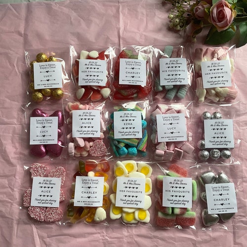 Personalised Filled Sweet Bags Wedding Favours Birthday - Etsy UK