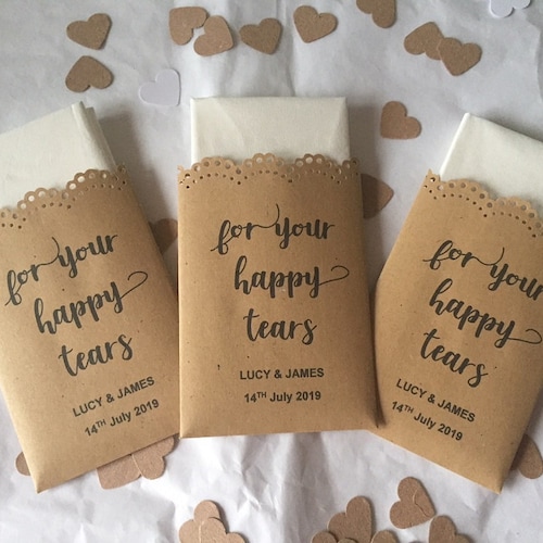 Happy Tears Personalised Tissue Packets Wedding Tissues - Etsy