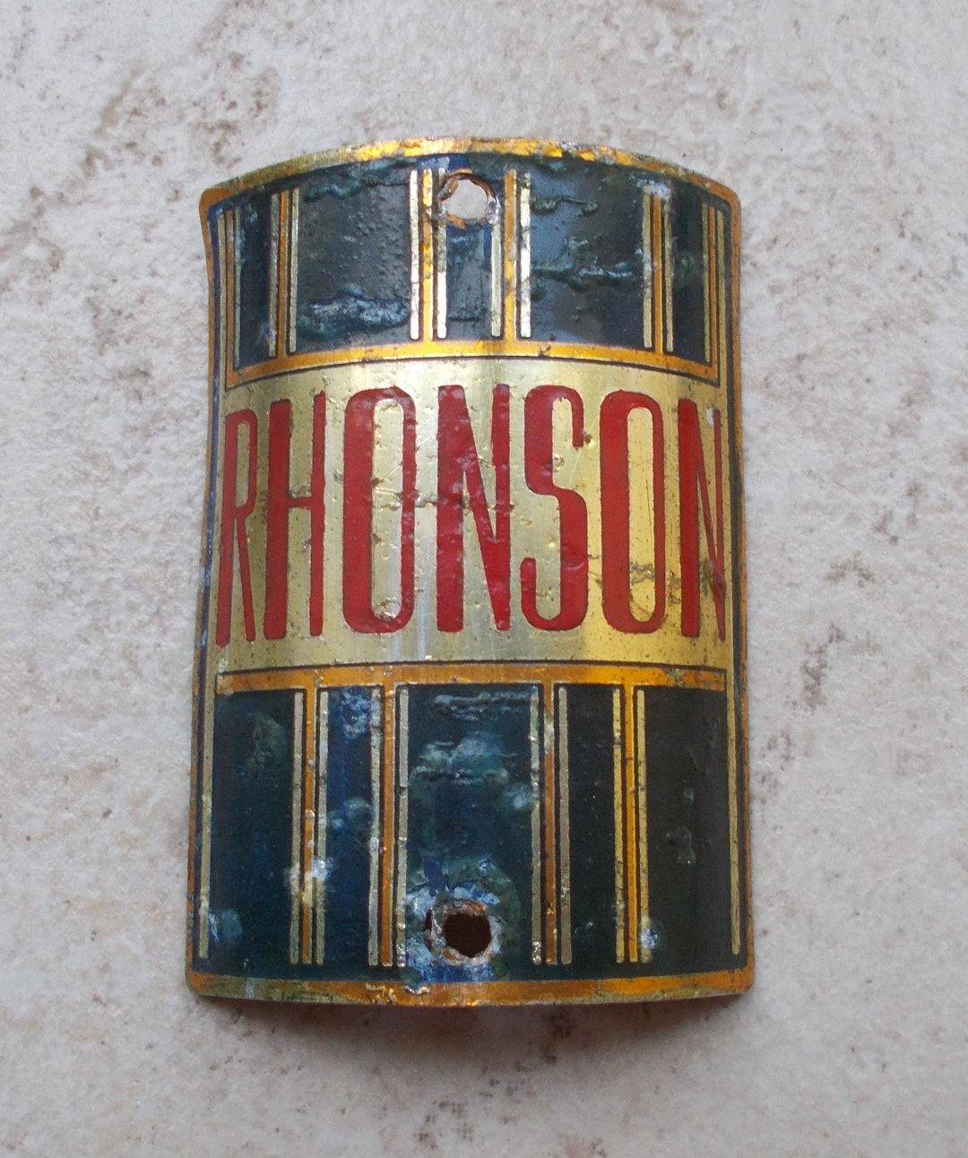 Vintage Cycles RHONSON Bicycle Head Badge Antique Bike Old France Blue Red - Etsy