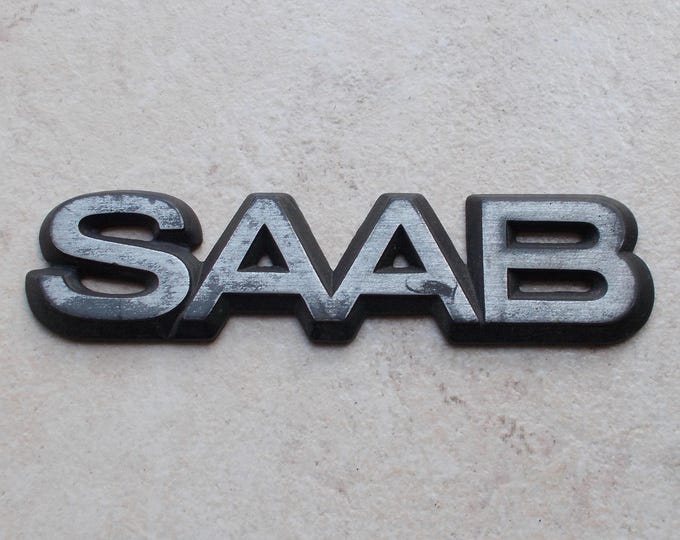 Vintage SAAB Monogram Emblem Badge Sign Car Old Automobile Vtg Plastic ...