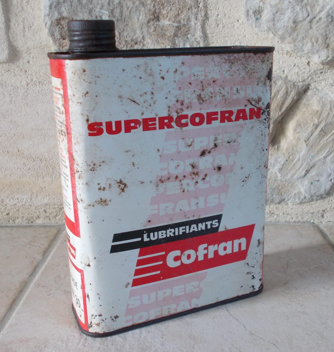 Antique COFRAN SUPERCOFRAN Oil Can Tin Old Vintage France Canister ...