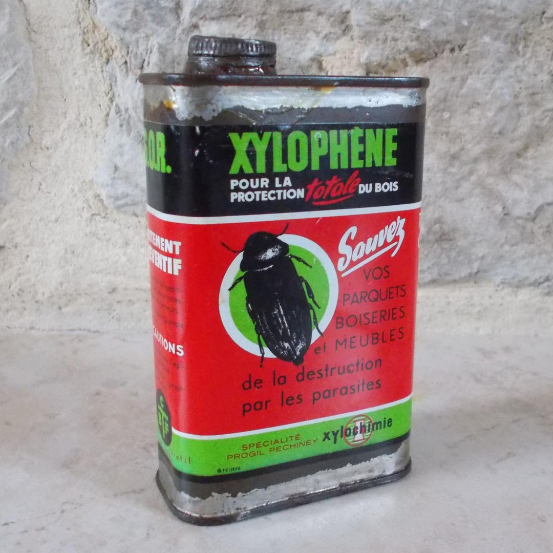Vintage Tin Box XYLOPHENE Old France Vintage Wood Protection Termite ...