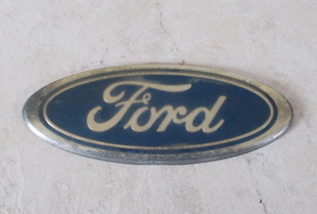 Vintage FORD Monogram Emblem Badge Sign Car Old Automotive Vtg USA ...