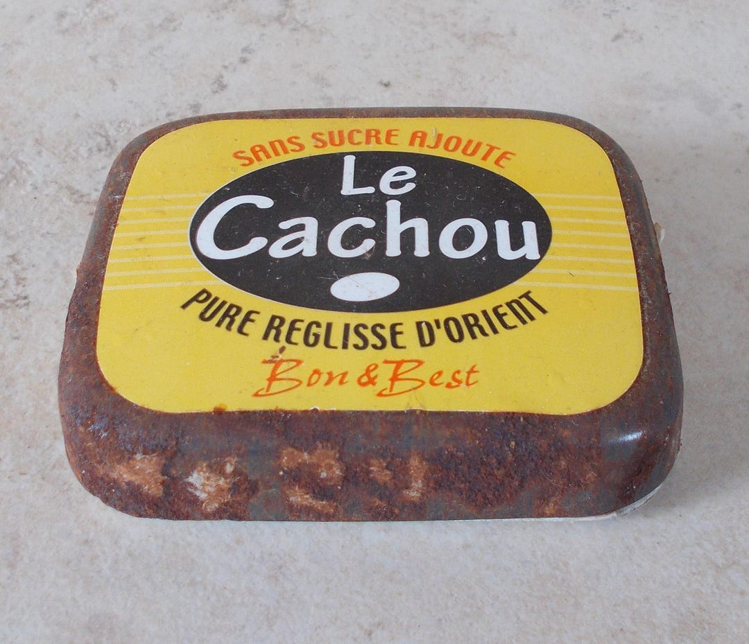 Antique Candy Tin Box LE CACHOU Bon & Best Vintage Sweet France ...